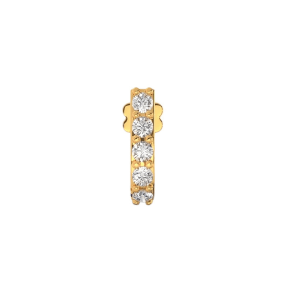 18K Solid Gold 5 Stone Diamonds Nose Pin – Triple C Diamond's