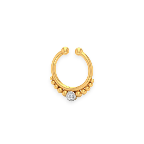 18K Solid Gold Bezel Setting Single Diamond Septum – Triple C Diamond's